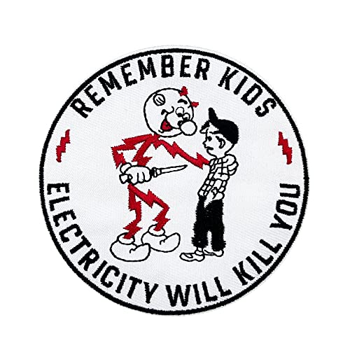 Reddy Kilowatt Remember Kids Electricity Will Kill You Embroidered Iro ...