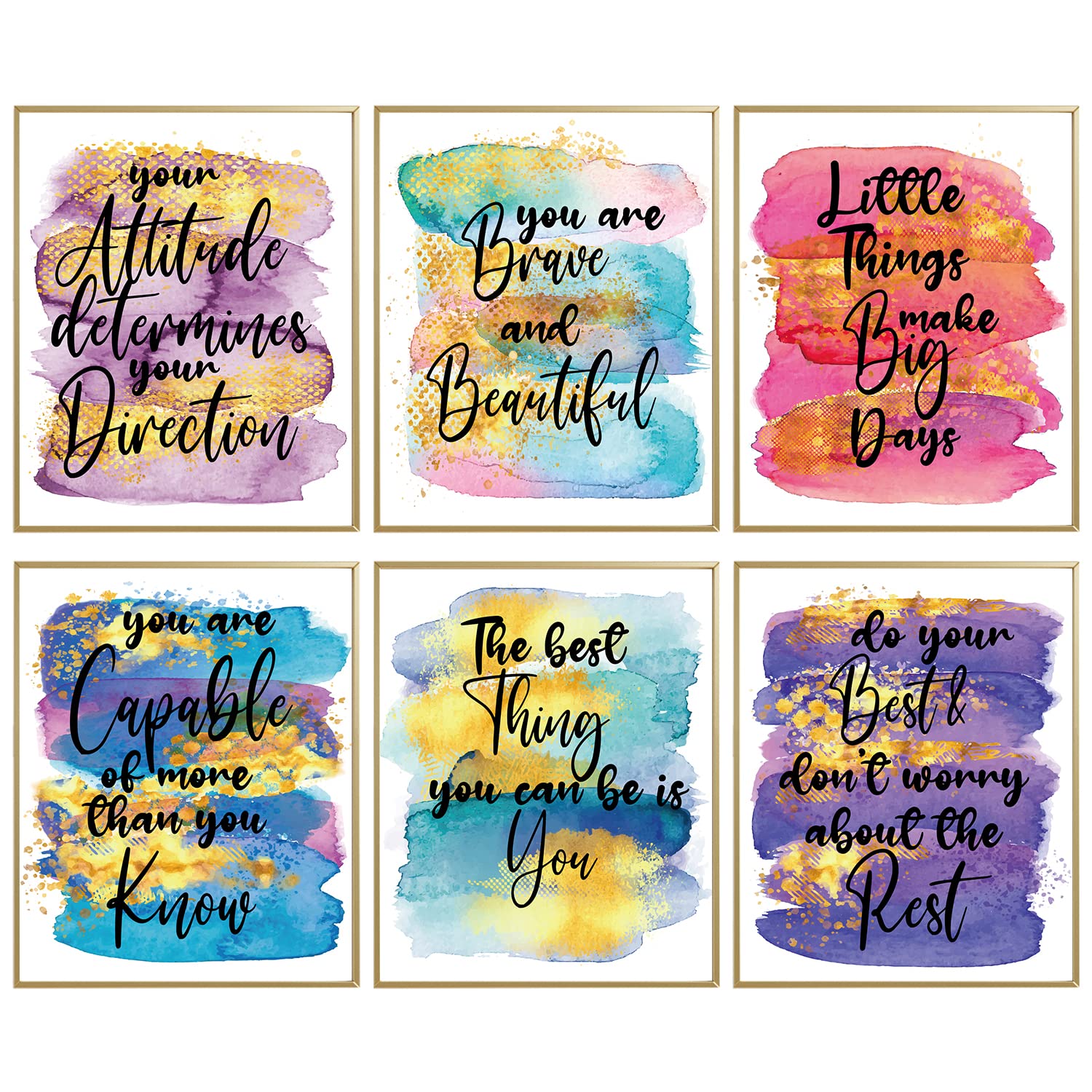 MTL HOE Abstract Colorful Wall Decor, Positive Sayings Inspirational W ...