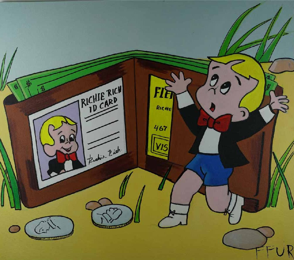 The Wealth Duel: Big Wallet vs Richie Rich Face-Off by Artist FFUR – FFUR™